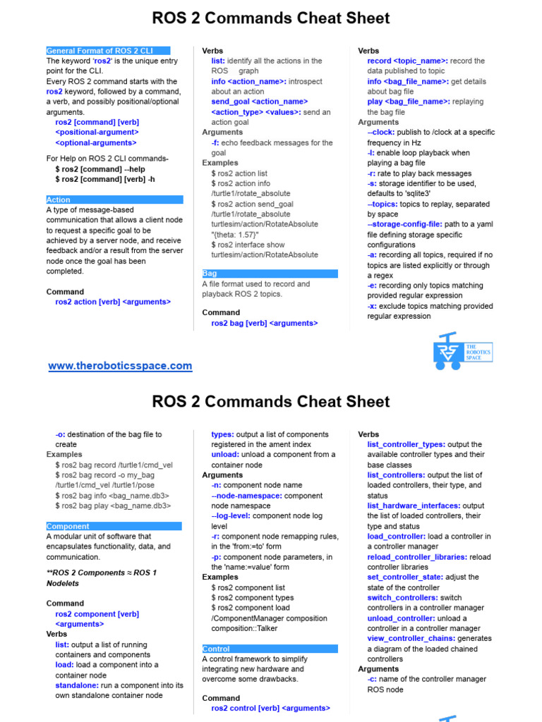 ros2_humble_cheat_sheet | PDF | Command Line Interface | Multicast