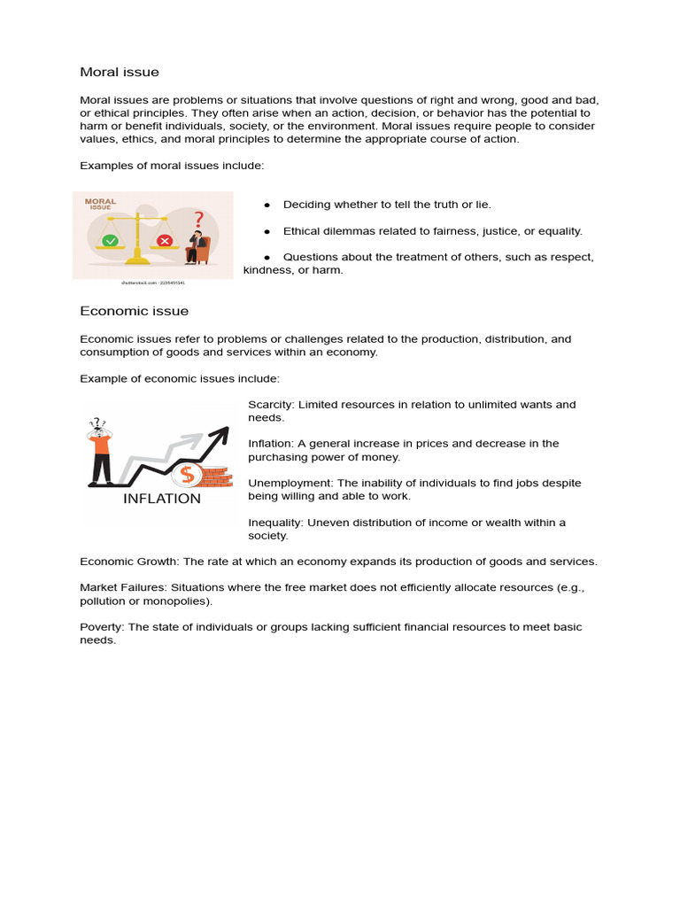 Sample of Moral Issues and | PDF