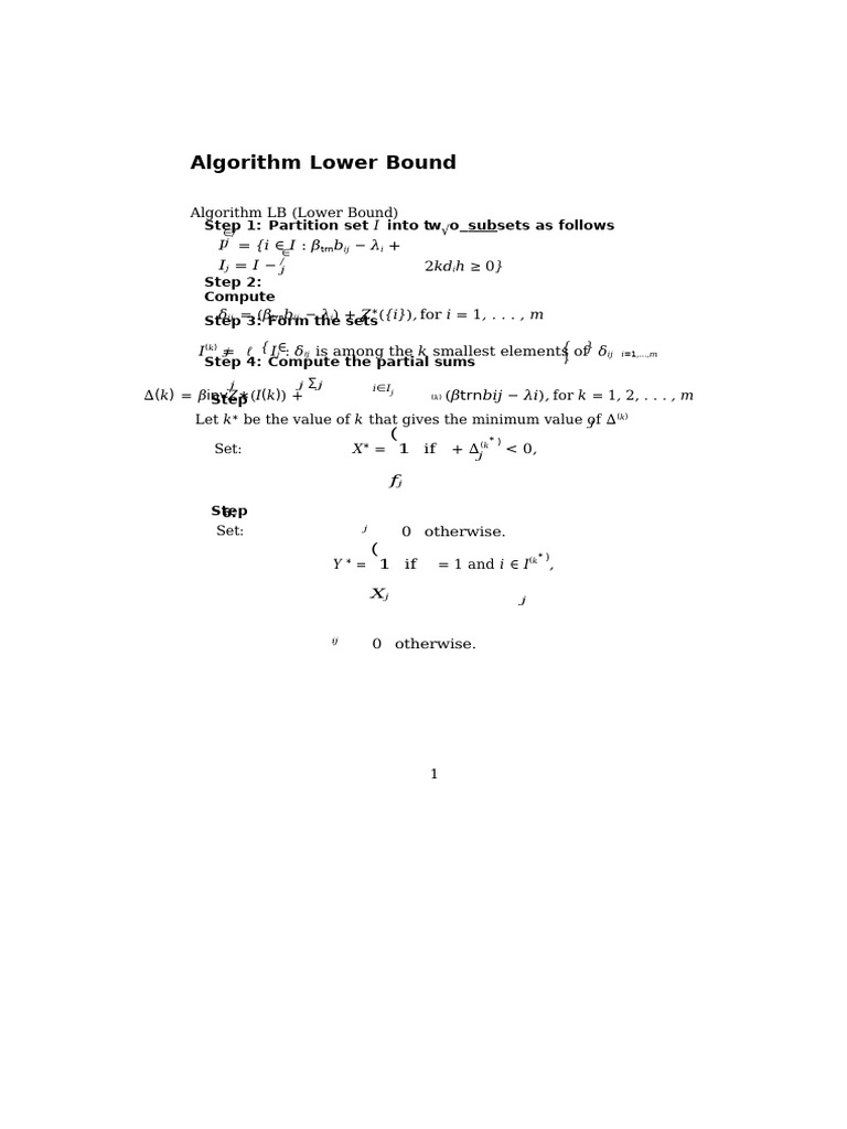 Algorithm Lower Bound | PDF
