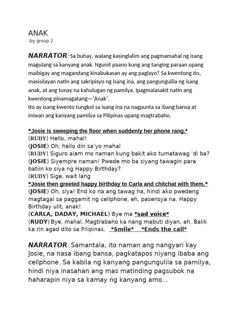 Filipino8 Roleplay Script | PDF