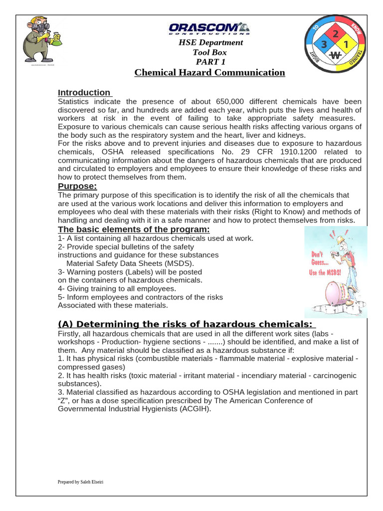 1-Chemical Hazard Comm Eng1 | PDF | Dangerous Goods | Safety