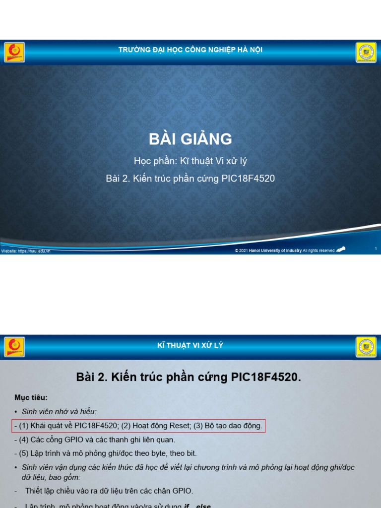 2 Bai 2 Kien Truc Phan Cung PIC18F4520 | PDF