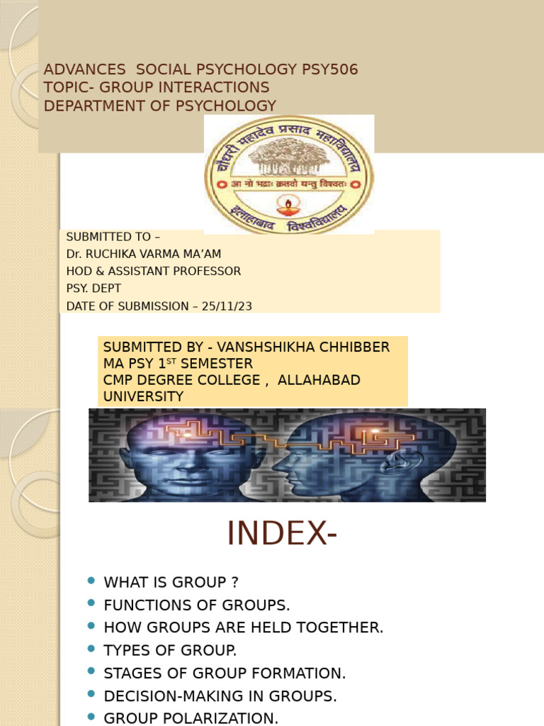 Understanding Group Interactions in Psychology | PDF | Cognitive ...