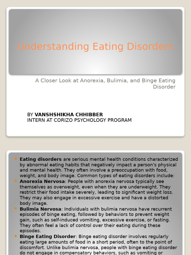 Eating Disorder Ppt - Copy | PDF | Eating Disorder | Bulimia Nervosa