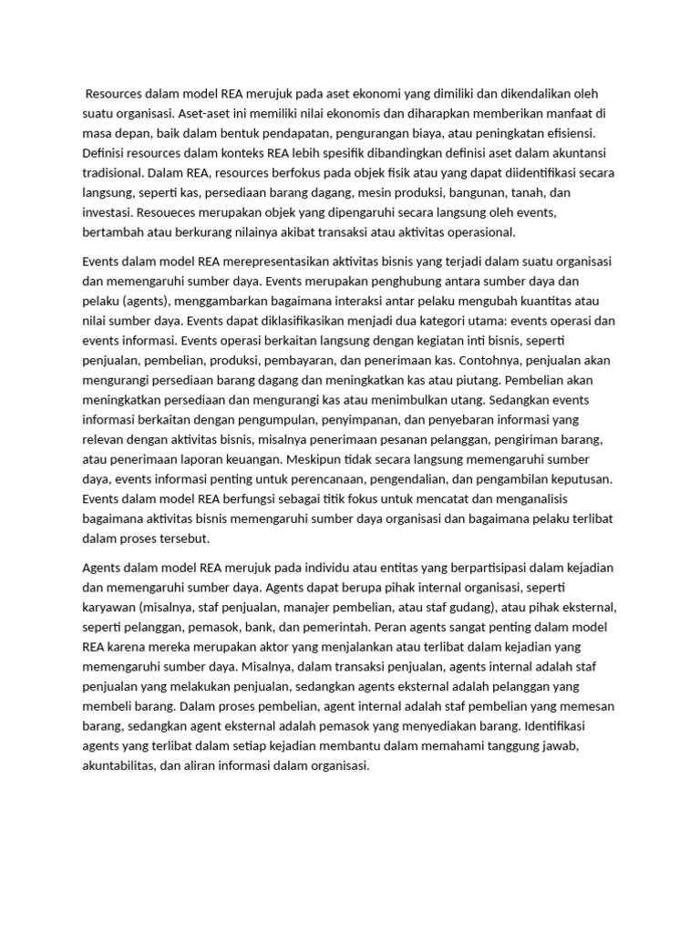 Resources Dalam Model REA | PDF