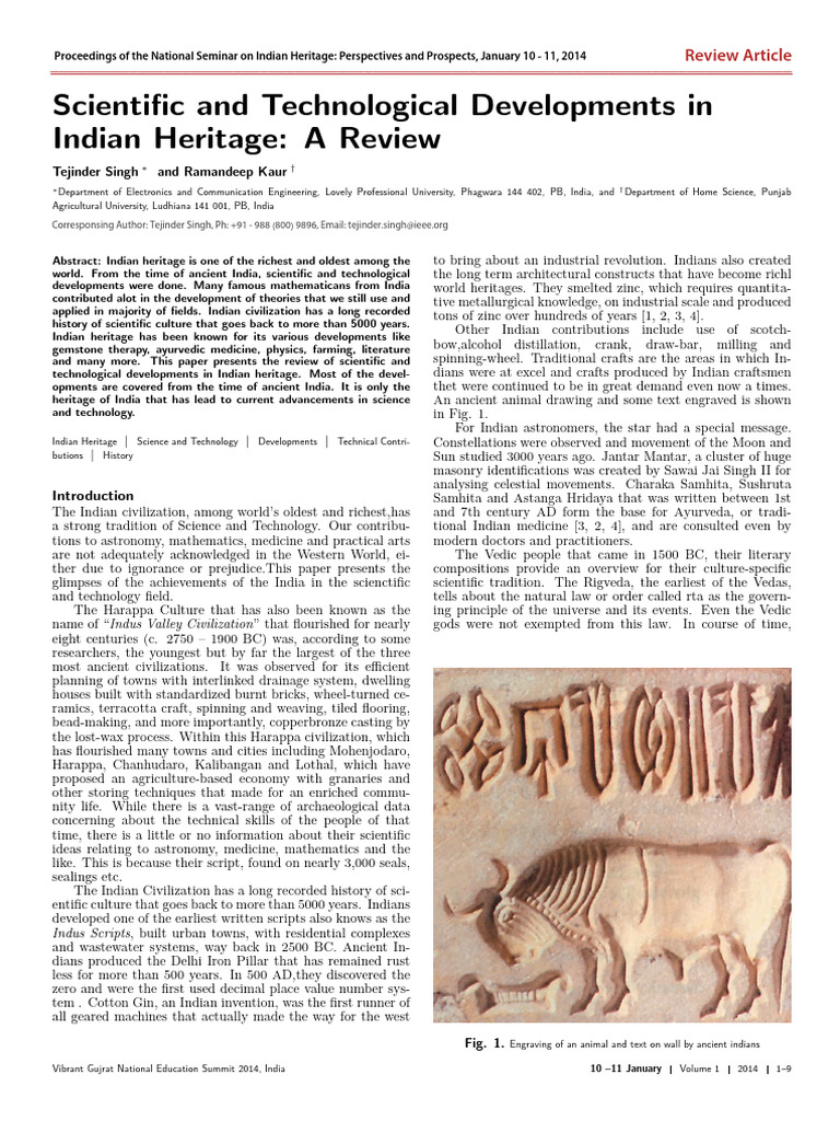 Scientific and Technological Developments in Indian Heritage: A Review ...