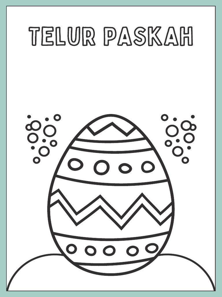 Mewarnai Telur Paskah Lembar Kerja Hitam Putih Sederhana - 20250323 ...