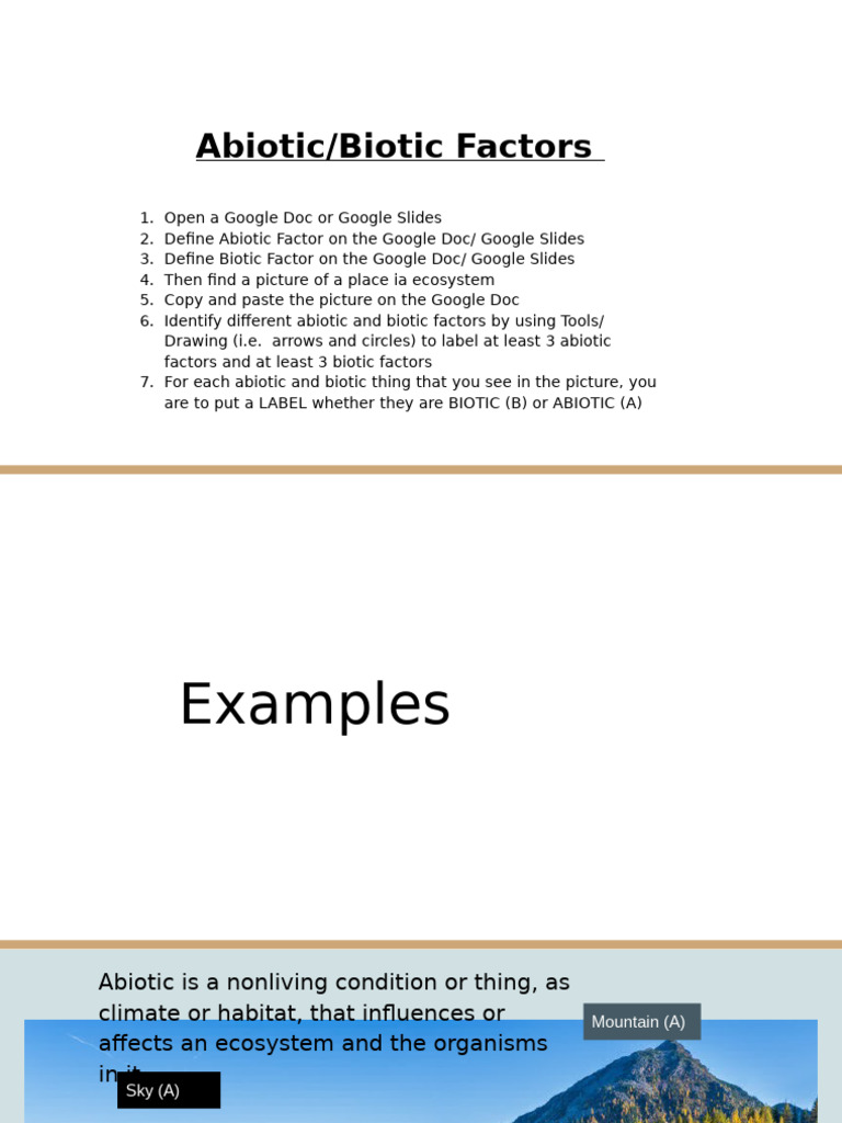 U3-Abiotic - Biotic Factors Assignment | PDF