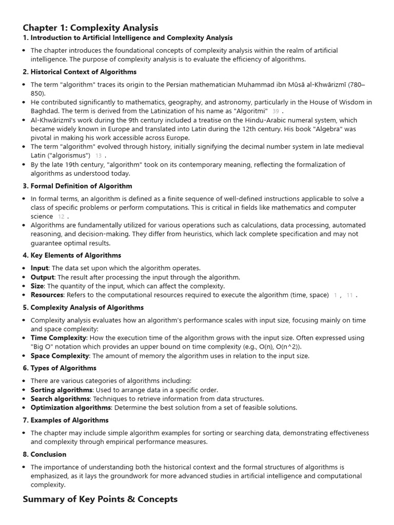 Chap1-1 (IA) Complexity-Intro.pdf - ChatPDF | PDF | Algorithms | Time Complexity