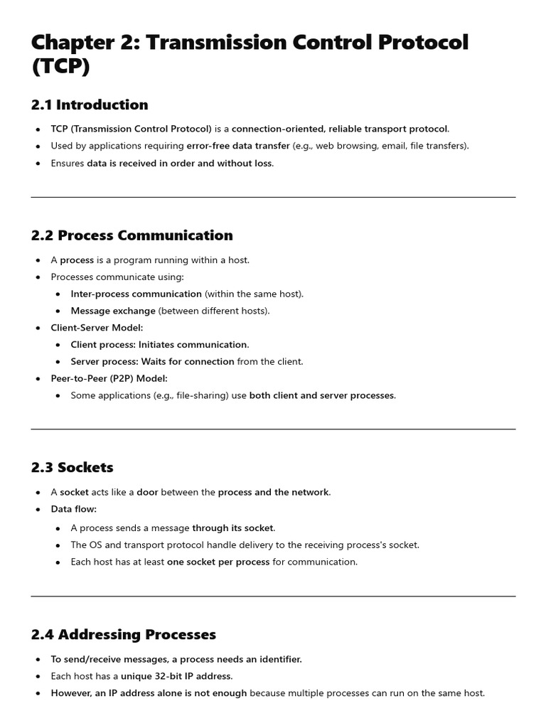 Chapter 2 Summary Request | PDF | Transmission Control Protocol | Port (Computer Networking)