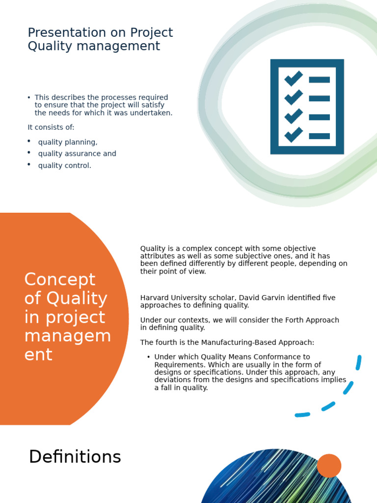 Presentation On Project Quality Management | PDF
