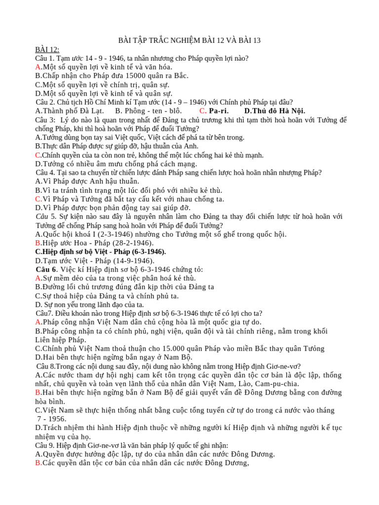 BTTN BÀI 12 VÀ BÀI 13 | PDF