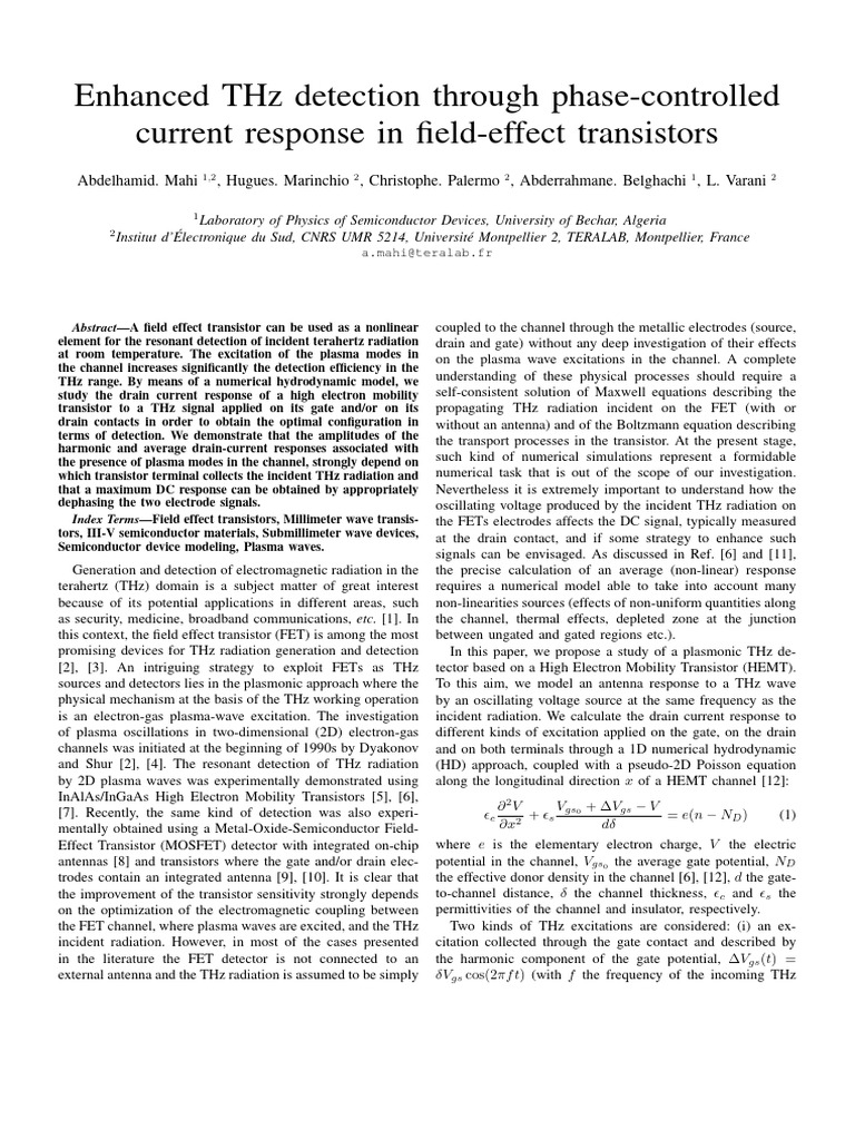 Enhanced THZ Detection Through Phase Con | PDF | Terahertz Radiation ...