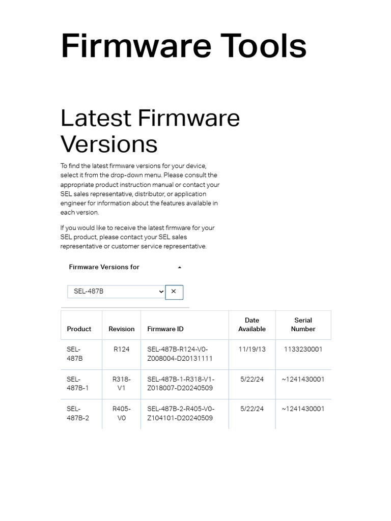 Firmware Tools - SEL478B1 - Schweitzer Engineering Laboratories | PDF | Computing | Software