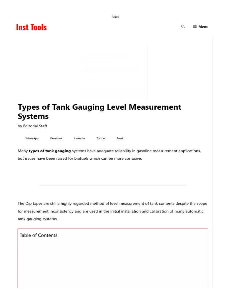Types of Tank gauging | PDF | Capacitor | Pressure Measurement