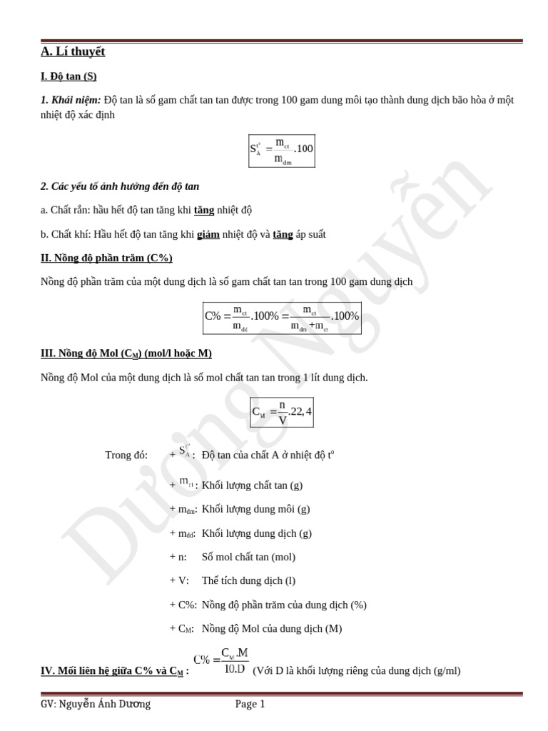 Chuyen de Do Tan Nong Do Dung Dich | PDF