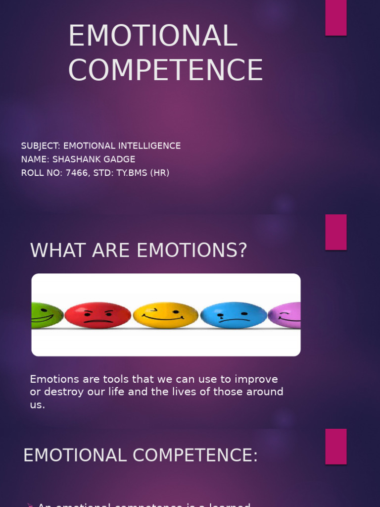 Emotional Competence | PDF | Emotional Intelligence | Intelligence