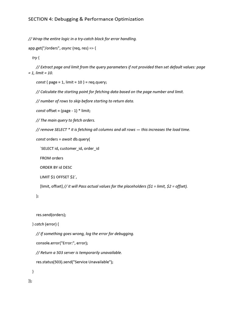 SECTION 4 Debugging & Performance Optimization | PDF