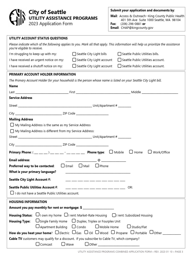 Utility Assistance Application 2 | PDF | Identity Document ...