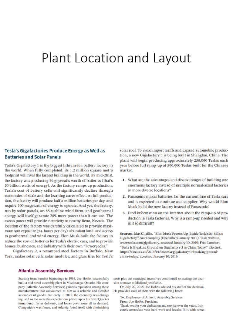 Unit 2 Plant Location and Layout Part 1 | PDF