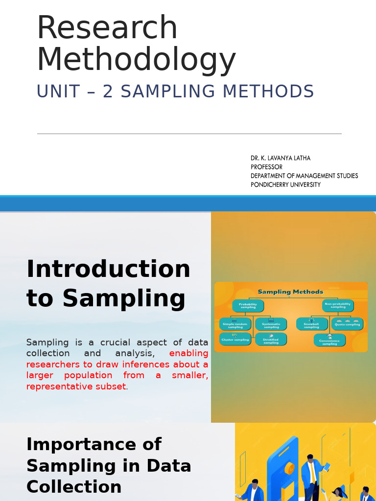 Unit 2-2 Sampling Design | PDF | Sampling (Statistics) | Sample Size Determination