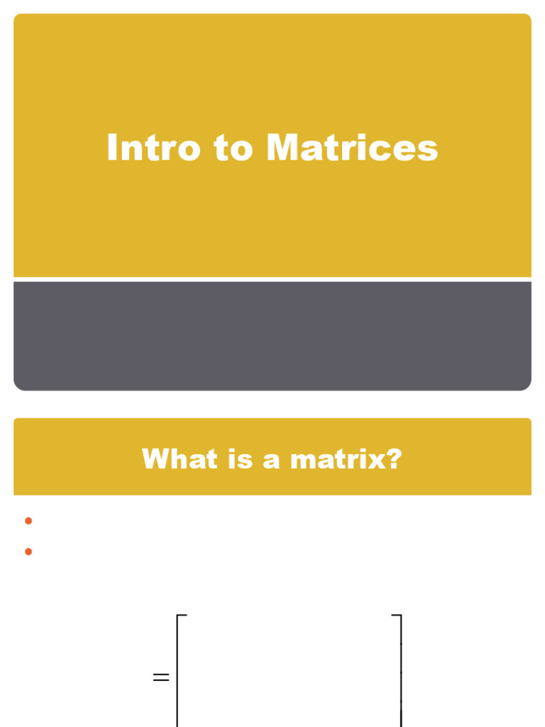 Intro To Matrices - A | PDF | Matrix (Mathematics) | Determinant