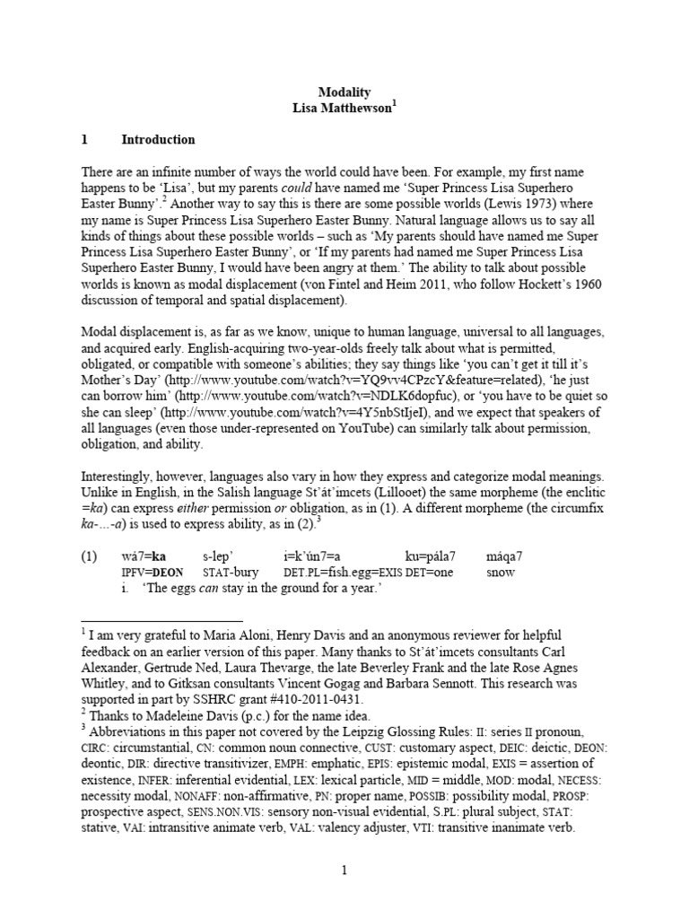 Modality | PDF | Modal Logic | Epistemology