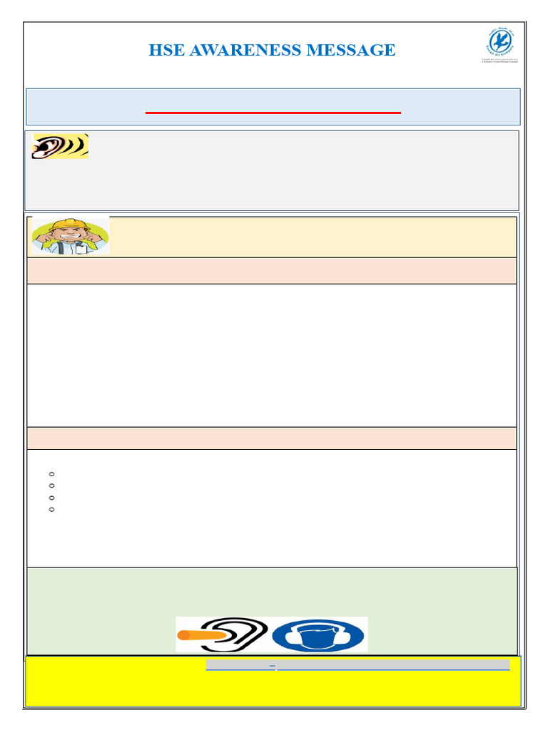 HSE Awareness Flash Noise Exposure-1 | PDF | Noise | Tinnitus