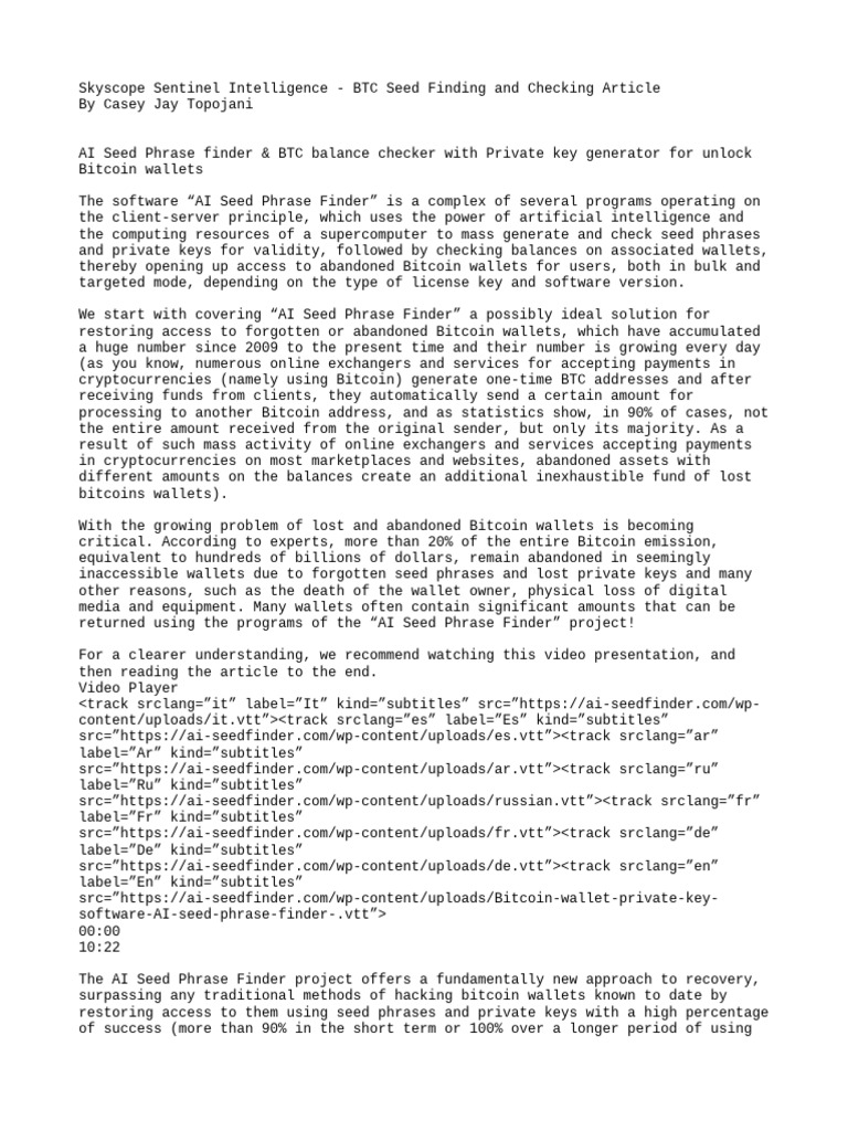 Skyscope BTC Key Find Balances | PDF | Artificial Intelligence ...