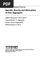 AASHTO T 85 Standard Method of Test For Specific Gravity and Absorption ...