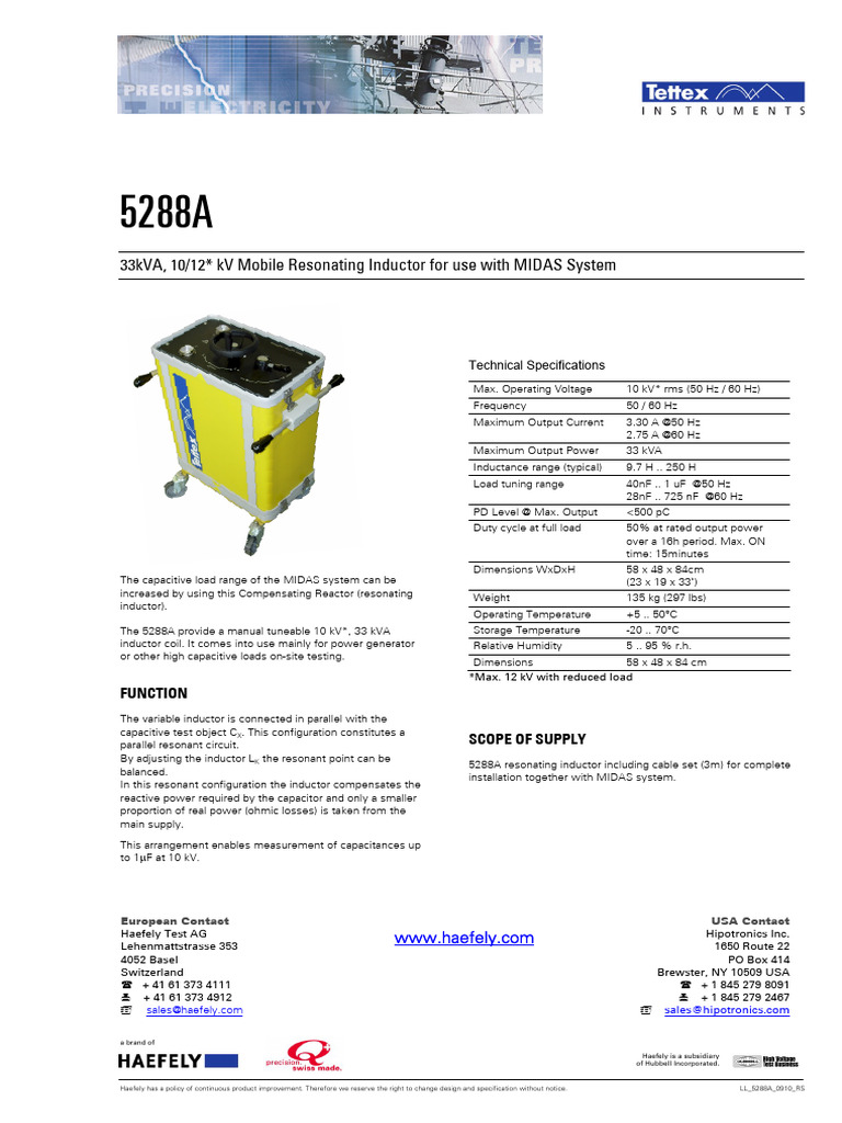 Tettex-Resonating Inductor (5288) | PDF | Inductor | Resonance