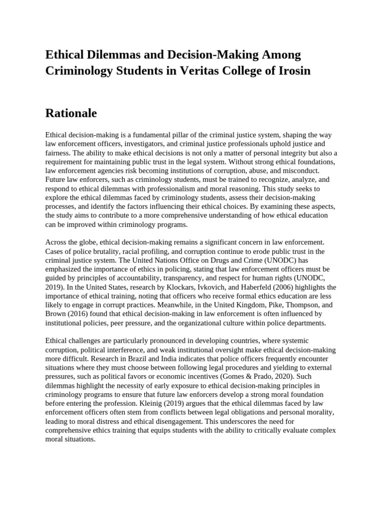 Ethical Dilemmas and Decision | PDF | Decision Making | Criminology