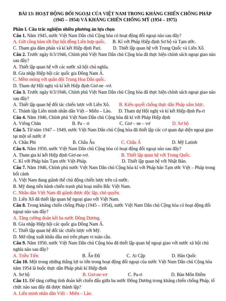 GỢI Ý ĐÁP ÁN ĐỀ CƯƠNG ÔN TẬP GIỮA HK2 MÔN LS 12 | PDF