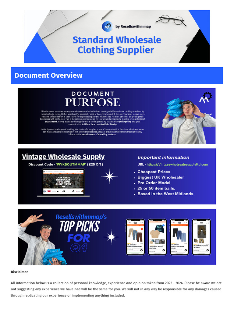 Standard Single Wholesale Supplier Document | PDF