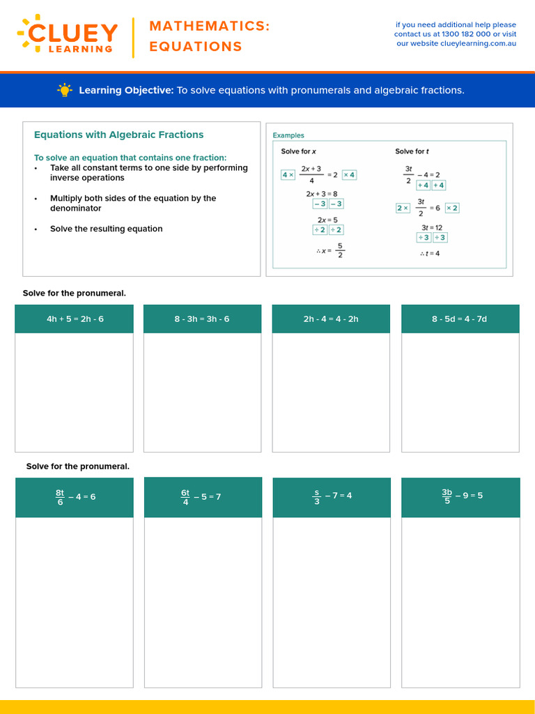 Year-10-Equations-Maths-Solve-equations-with-pronumerals-and-algebraic ...