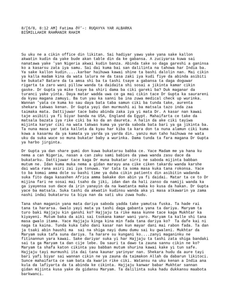 Rukayya Yar Albarka - 1 | PDF