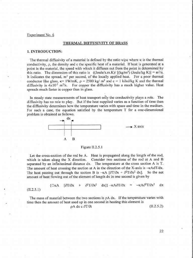 Thermal Diffusivity of Brass | PDF