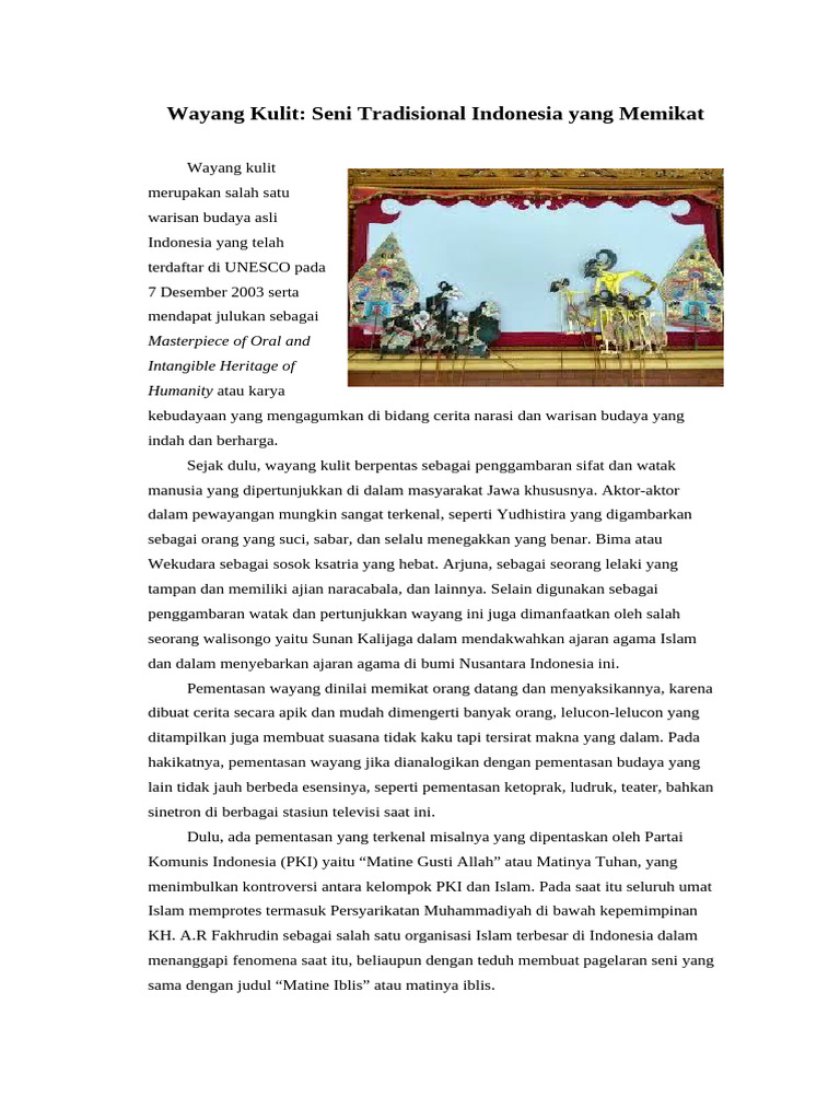 Wayang Kulit | PDF