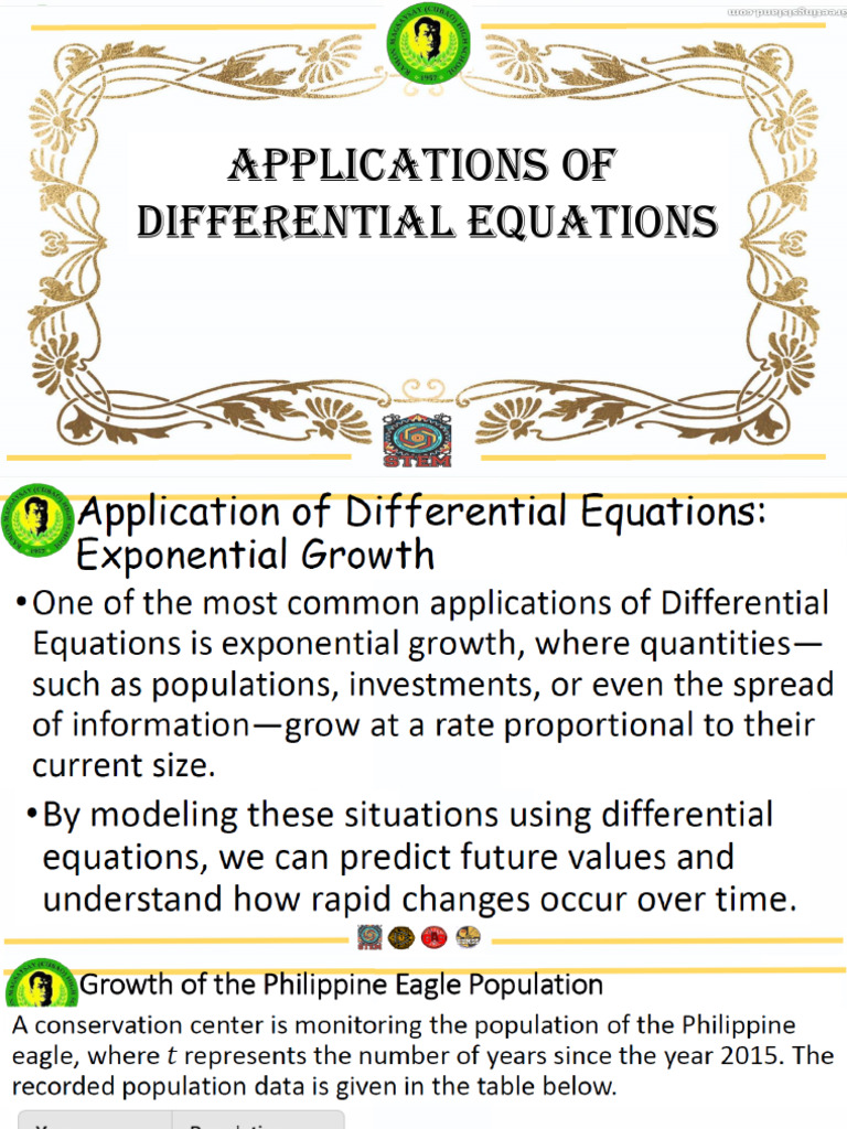 Applications of Differential Equations | PDF