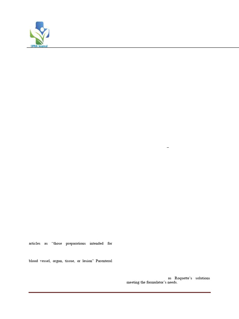 A Detailed Concepts On Parenteral Preparation | PDF | Intravenous ...