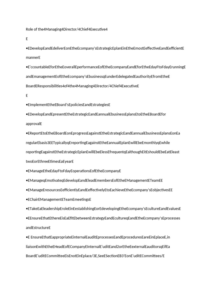 Role of The Managing Director | PDF