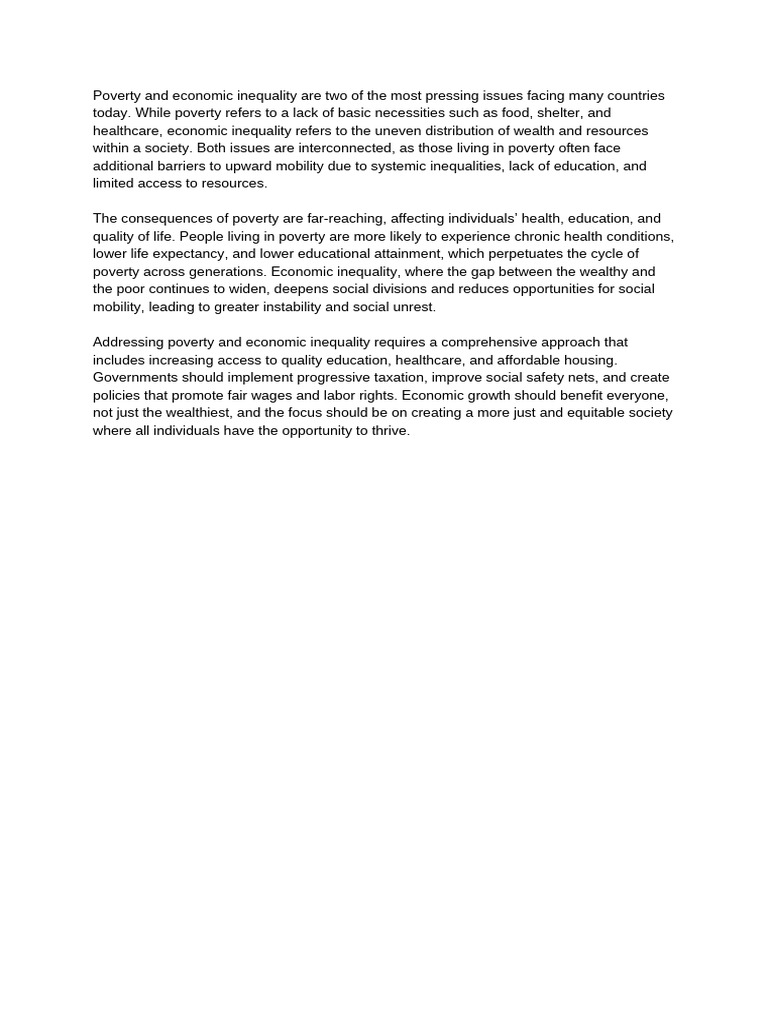 Poverty and Economic Inequality | PDF