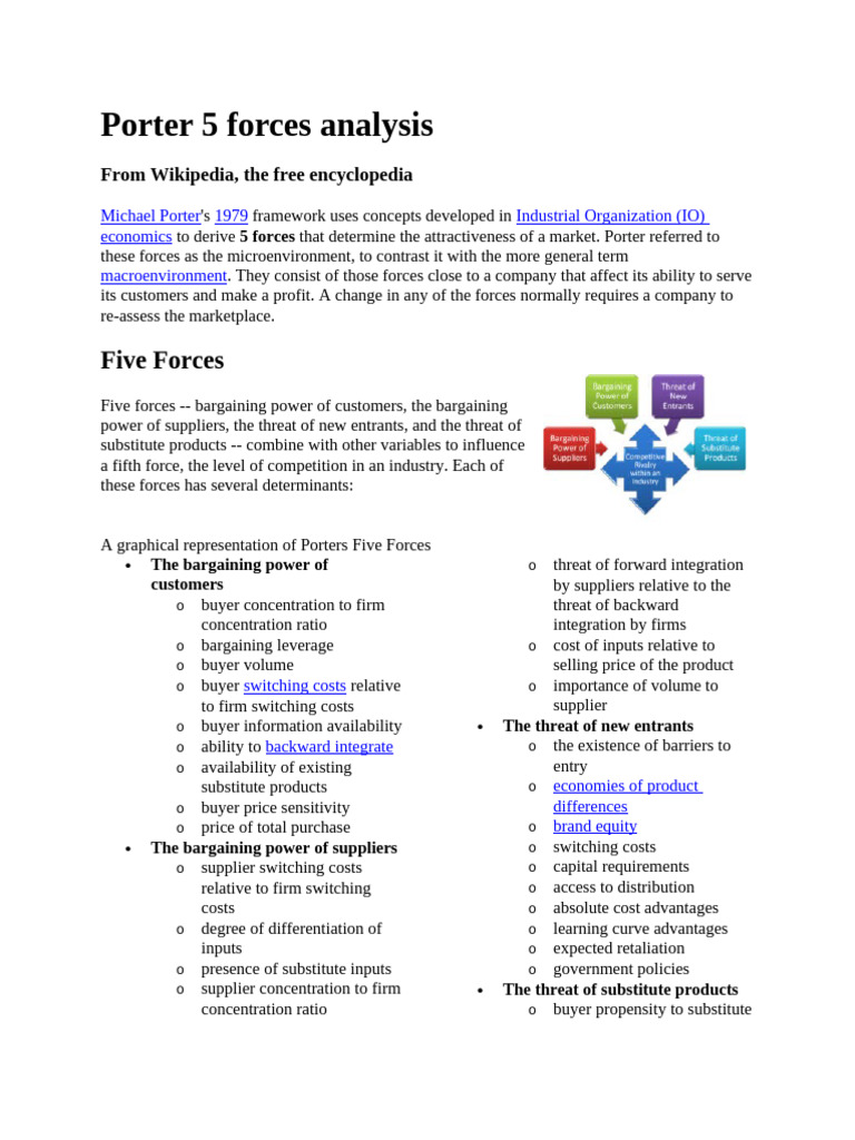 Porter 5 Forces Analysis | PDF | Business | Business Economics
