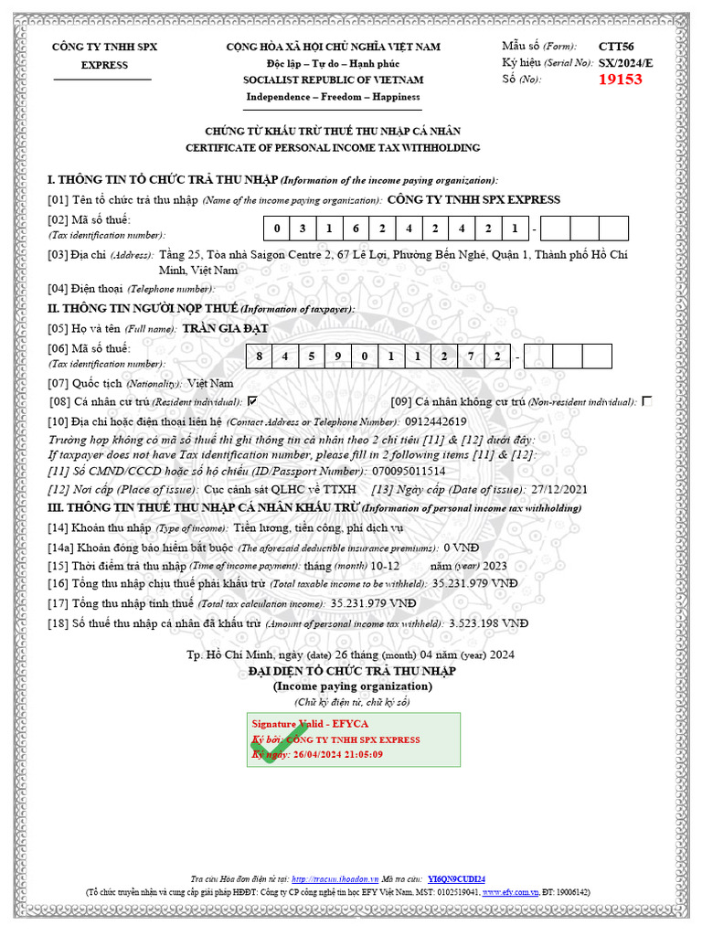 Ihoadon - VN 0316242421 19153 26042024 | PDF