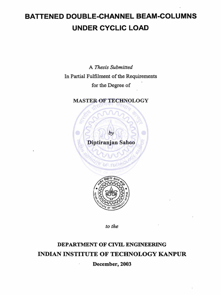 Battened Double Channel Beam Columns Under Cyclic Road | PDF