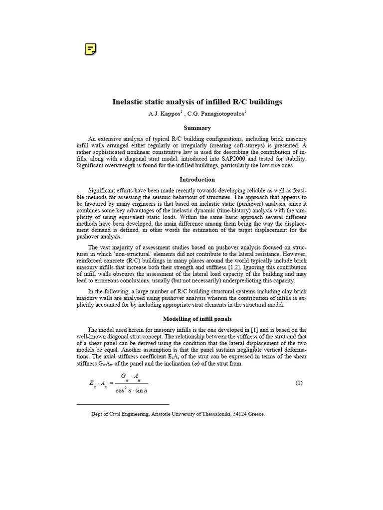 Inelastic Static Analysis RC | PDF | Truss | Elasticity (Physics)