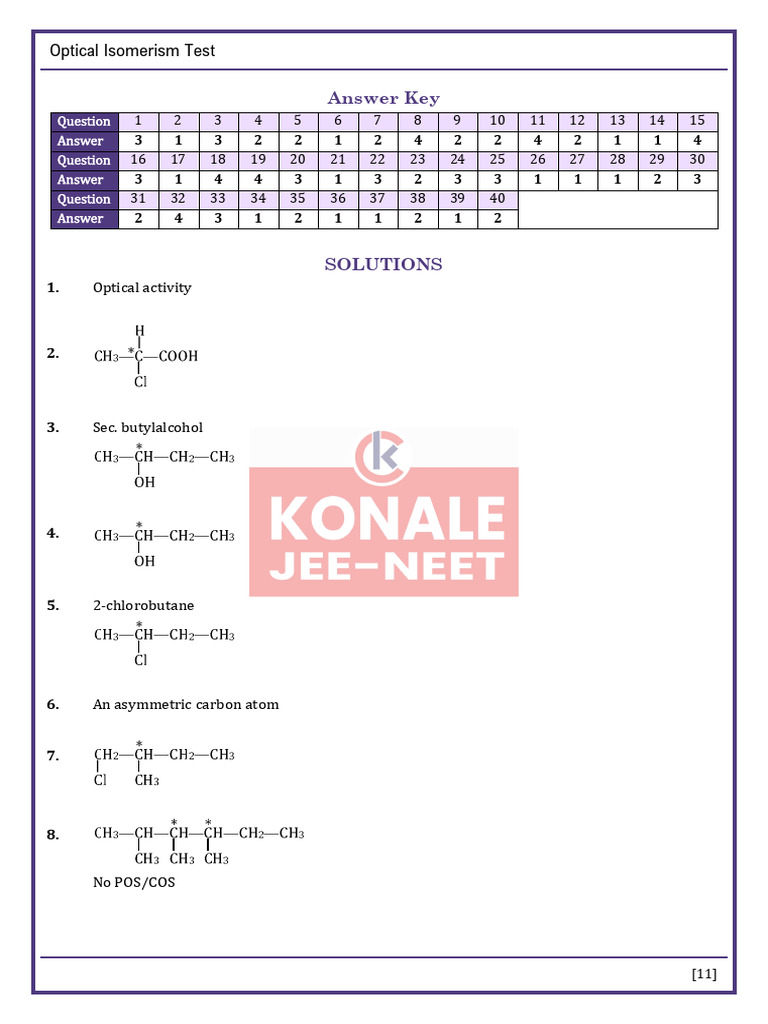 Extracted-Optical Isomerism Solution | PDF | Chirality (Chemistry) | Isomer