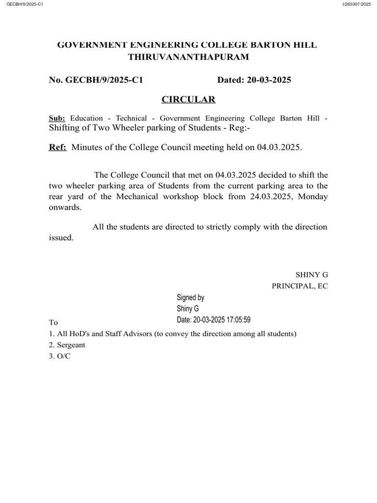 Two Wheeler Parking Area | PDF