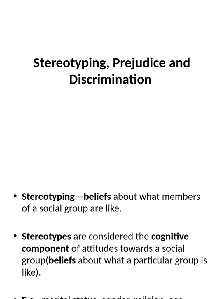CH 9 Stereotypes, Prejudice, Discrimination (FINAL TERM) | PDF ...