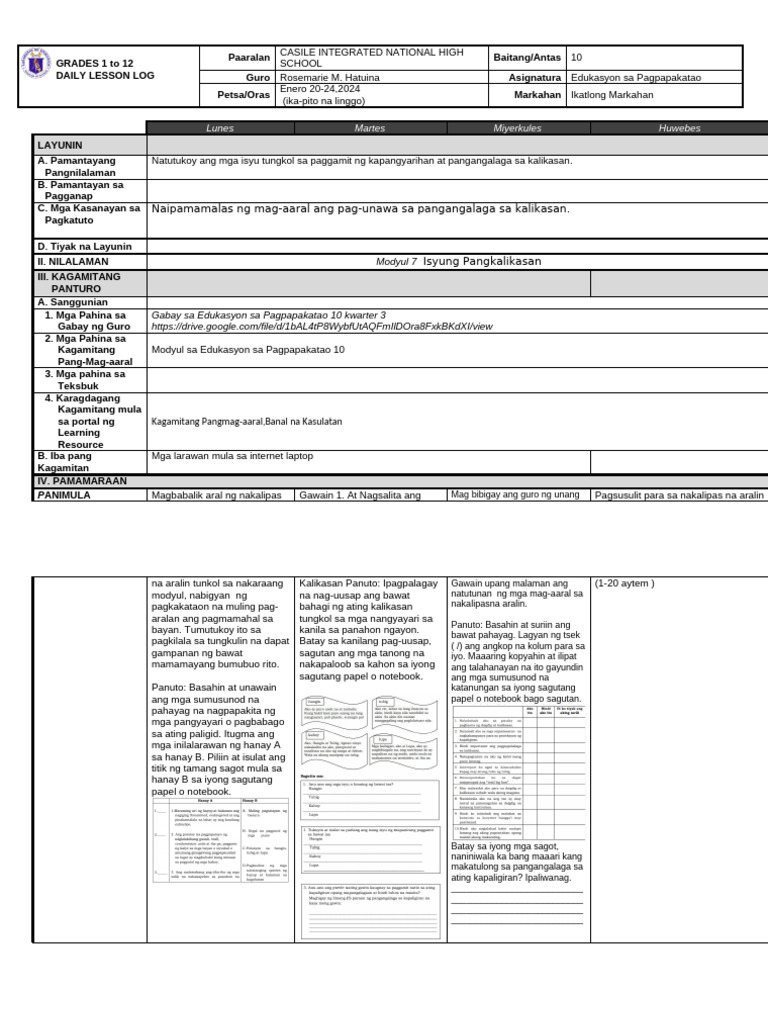 Esp10 q3 Module 2-w7 | PDF